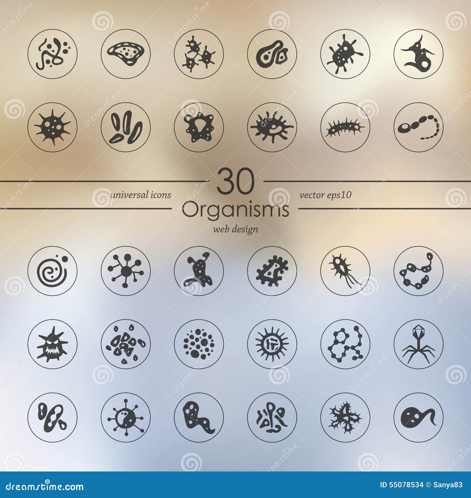 Set of organisms icons stock vector. Illustration of medical - 55078534