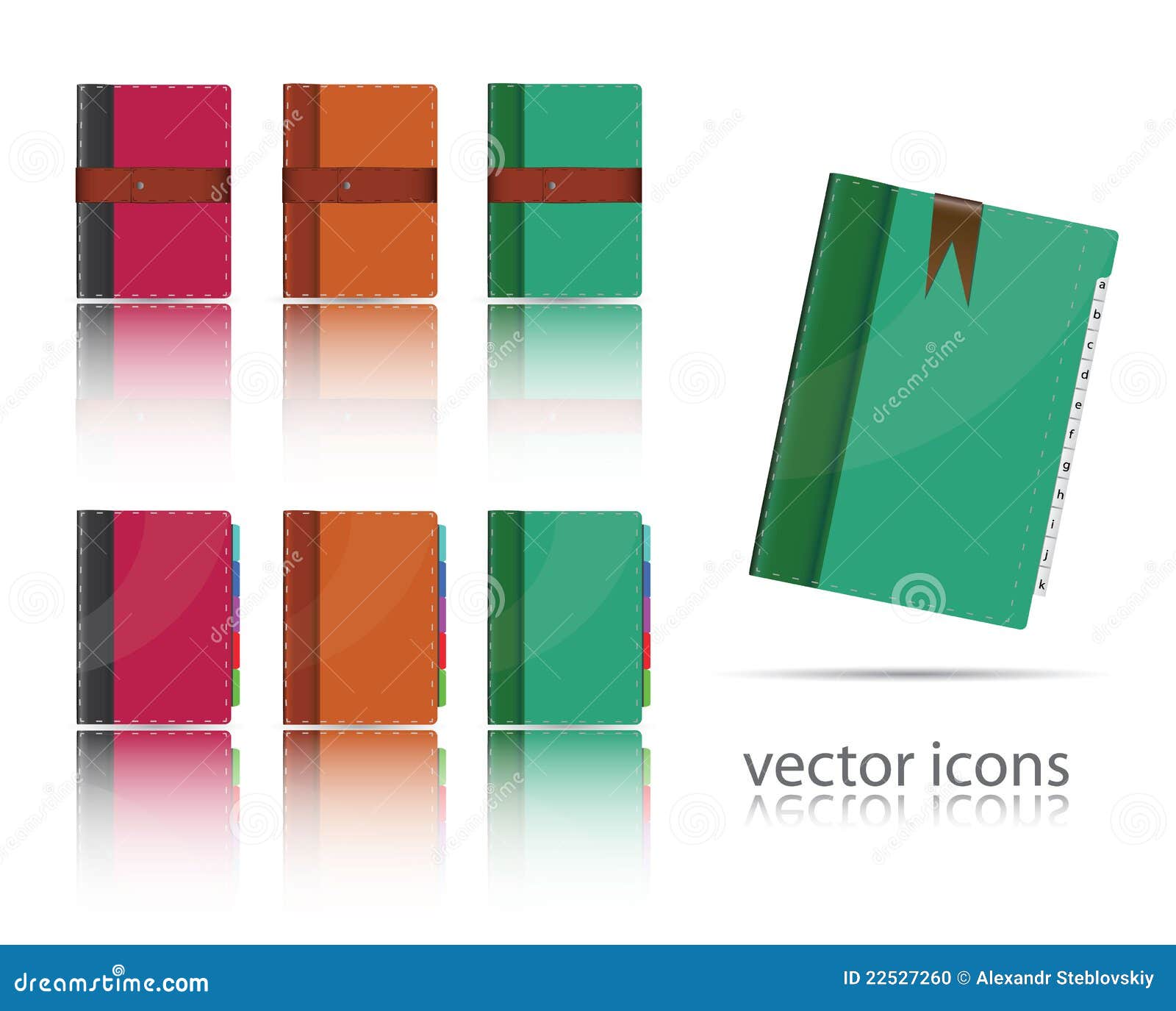 Set of organizer icons stock vector. Illustration of bookmark - 22527260