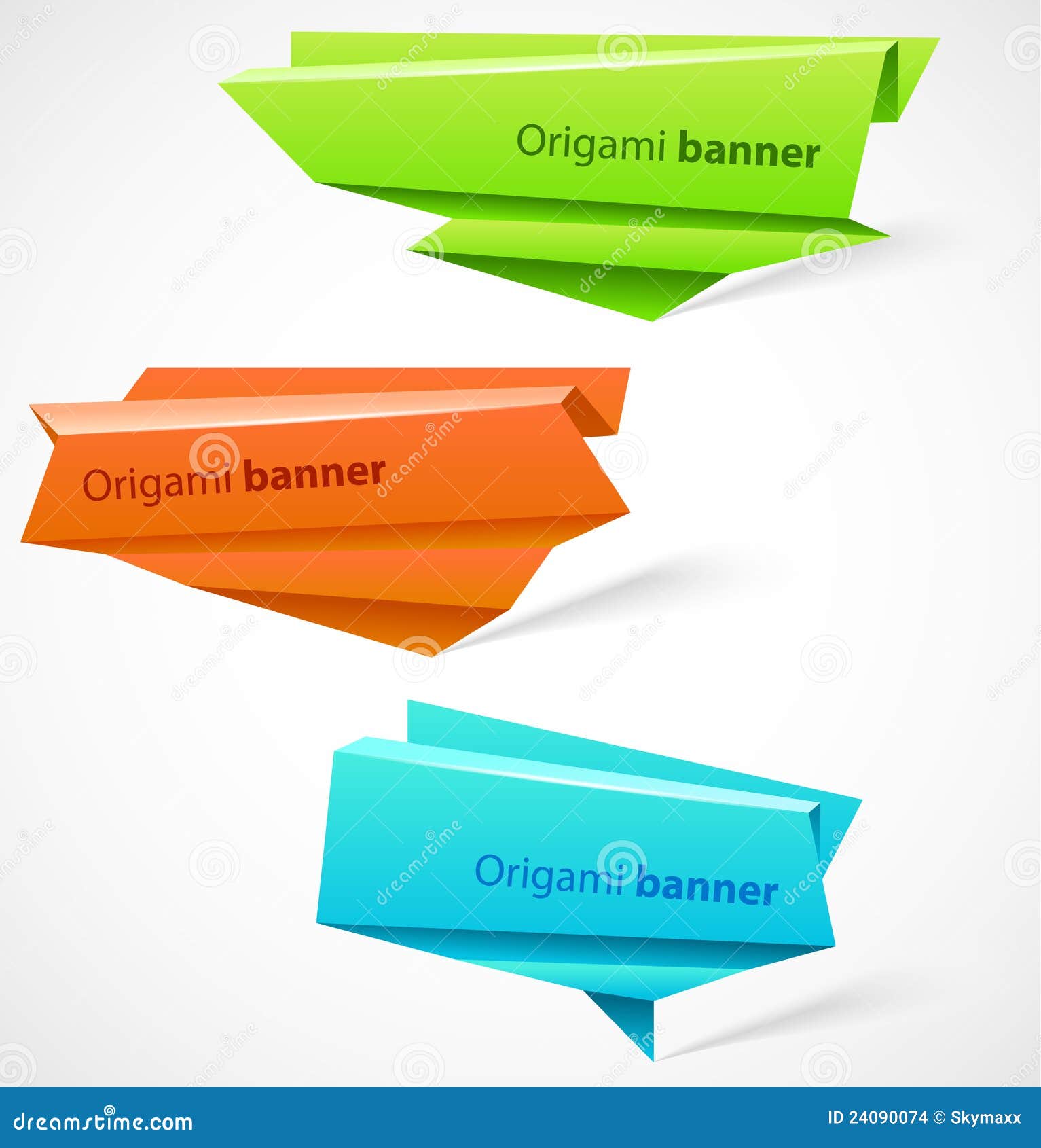 Set of origami banners stock vector. Illustration of background - 24090074