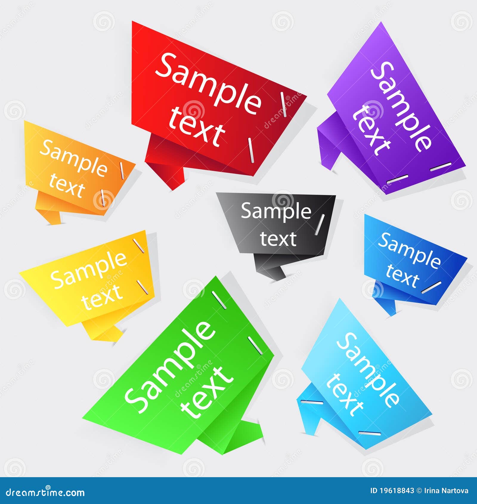 Set of origami labels stock vector. Illustration of graphic - 19618843