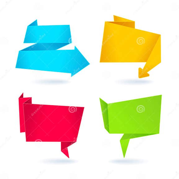 Set of 3 origami labels stock vector. Illustration of balloon - 32258899