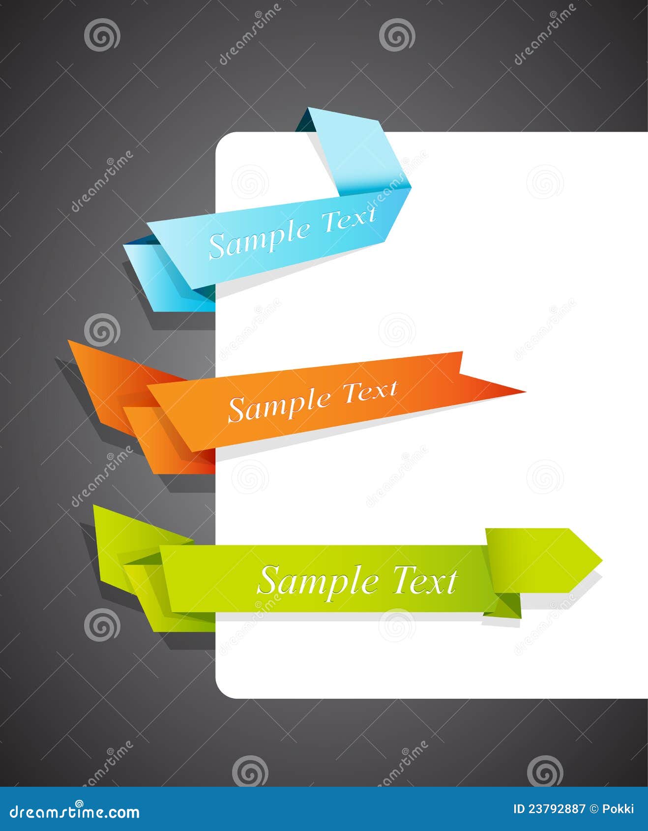 Set of Origami Ribbons for Your Text. Stock Vector - Illustration of ...