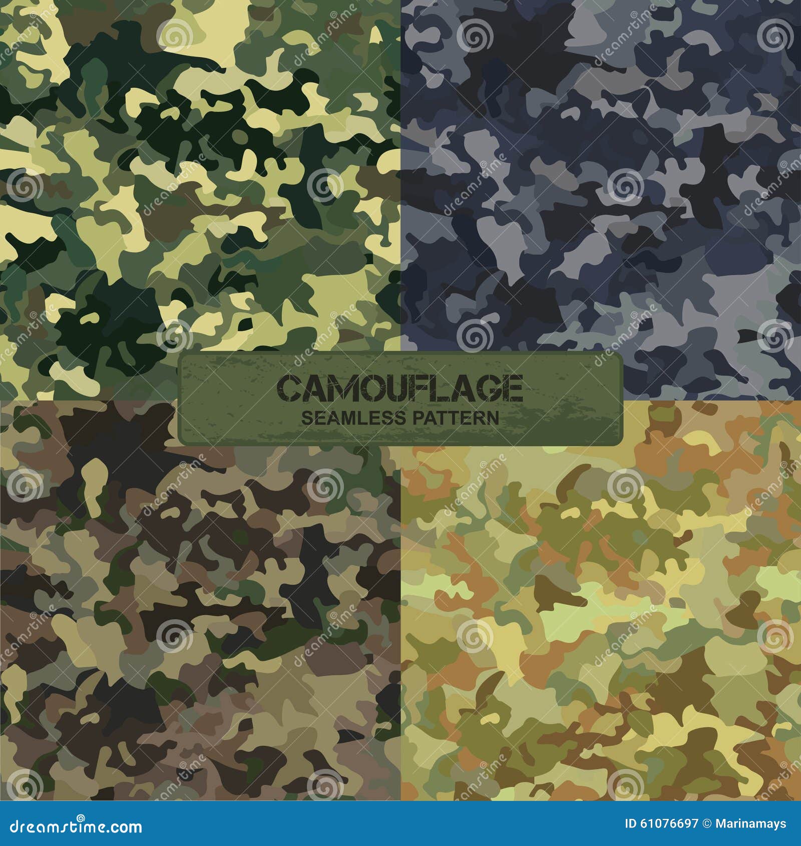 Set Original Camouflage Patterns Stock Illustrations – 5 Set Original ...