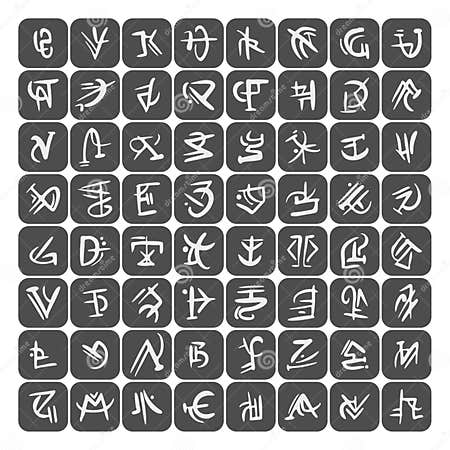 Set of Original Runes Design Stock Vector - Illustration of runic ...