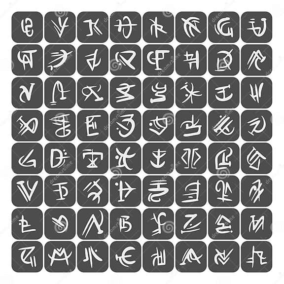Set of Original Runes Design Stock Vector - Illustration of runic ...