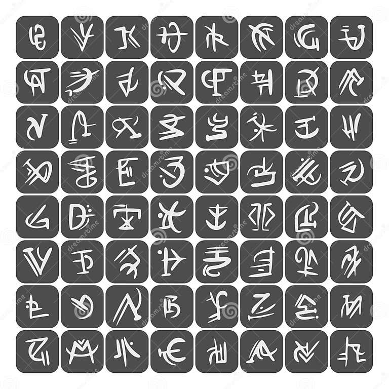 Set of Original Runes Design Stock Vector - Illustration of runic ...