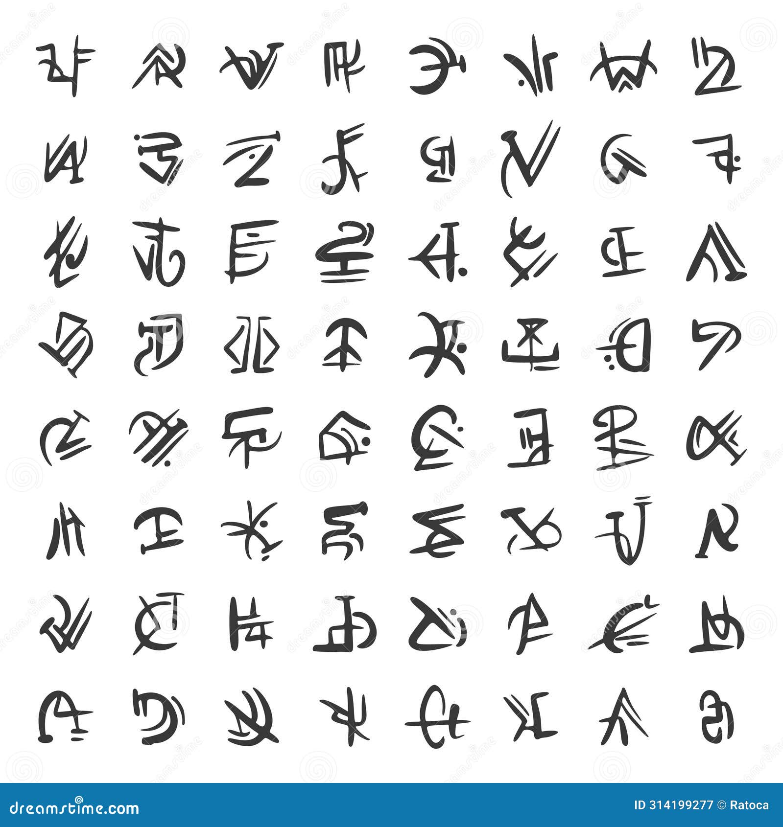 Set of Original Runes Design Stock Vector - Illustration of witchcraft ...