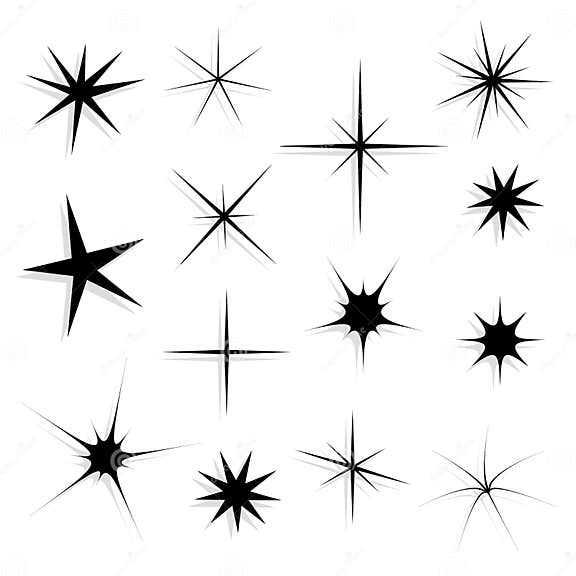 The Set of Original Vector Stars Sparkle Icon Stock Vector ...