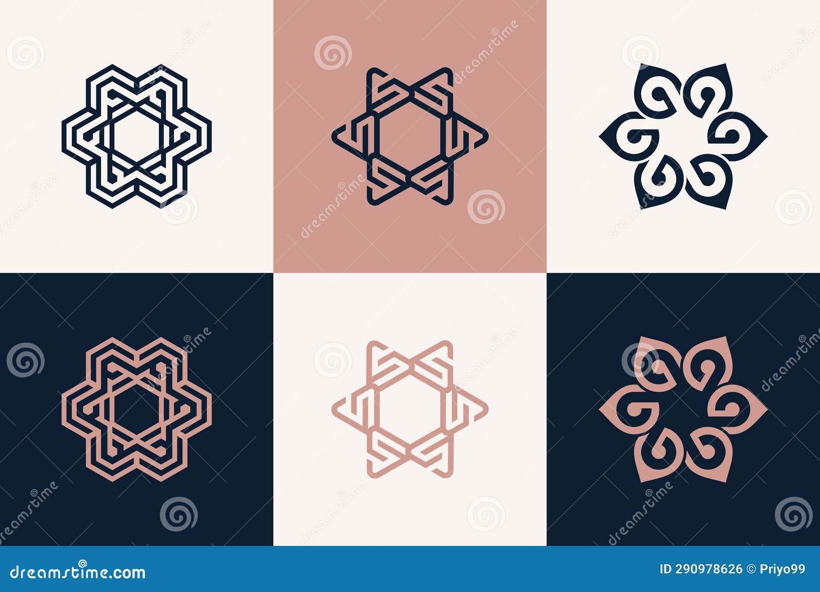 Set of Ornament Logo Design Element Vector with Creative Concept Stock ...