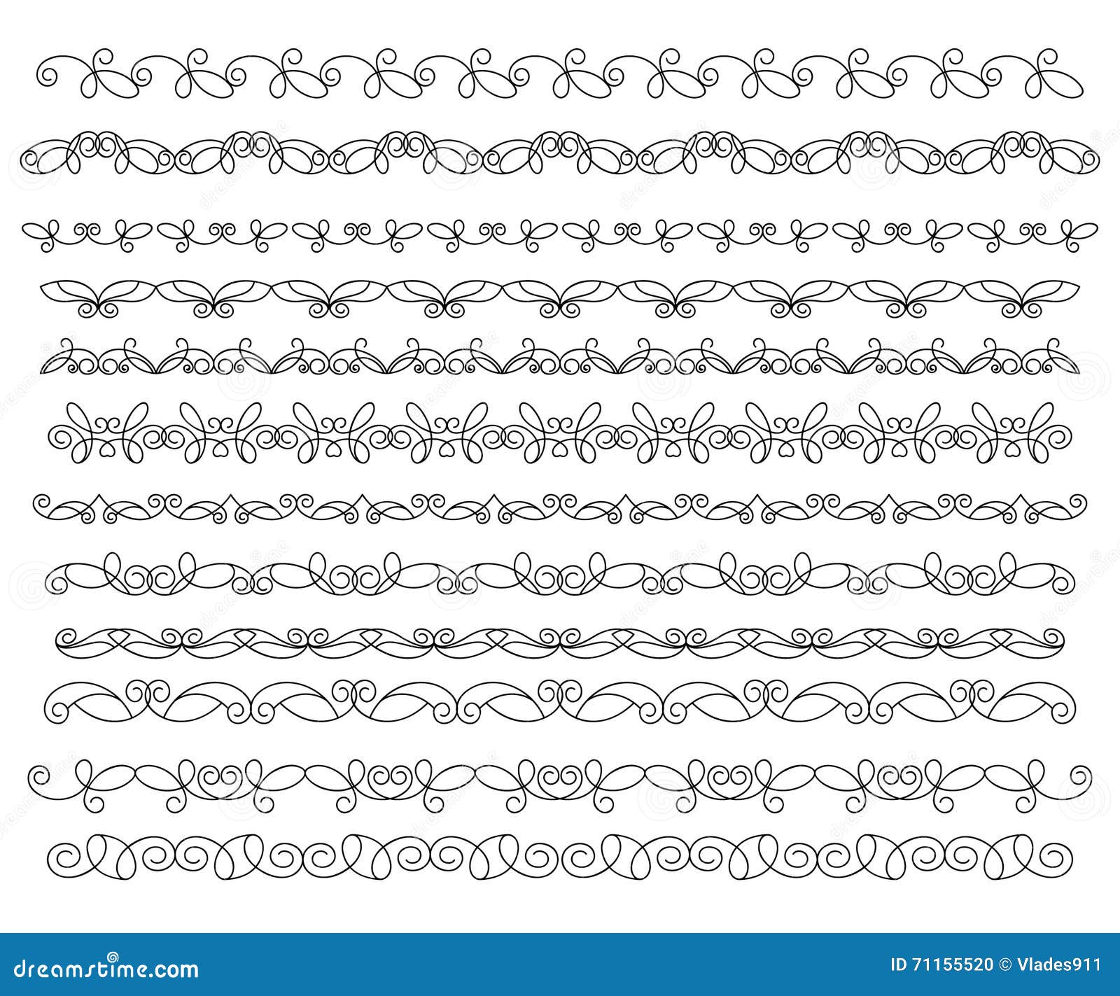 Set Ornamental Borders. Decorative Elements. Stock Vector ...