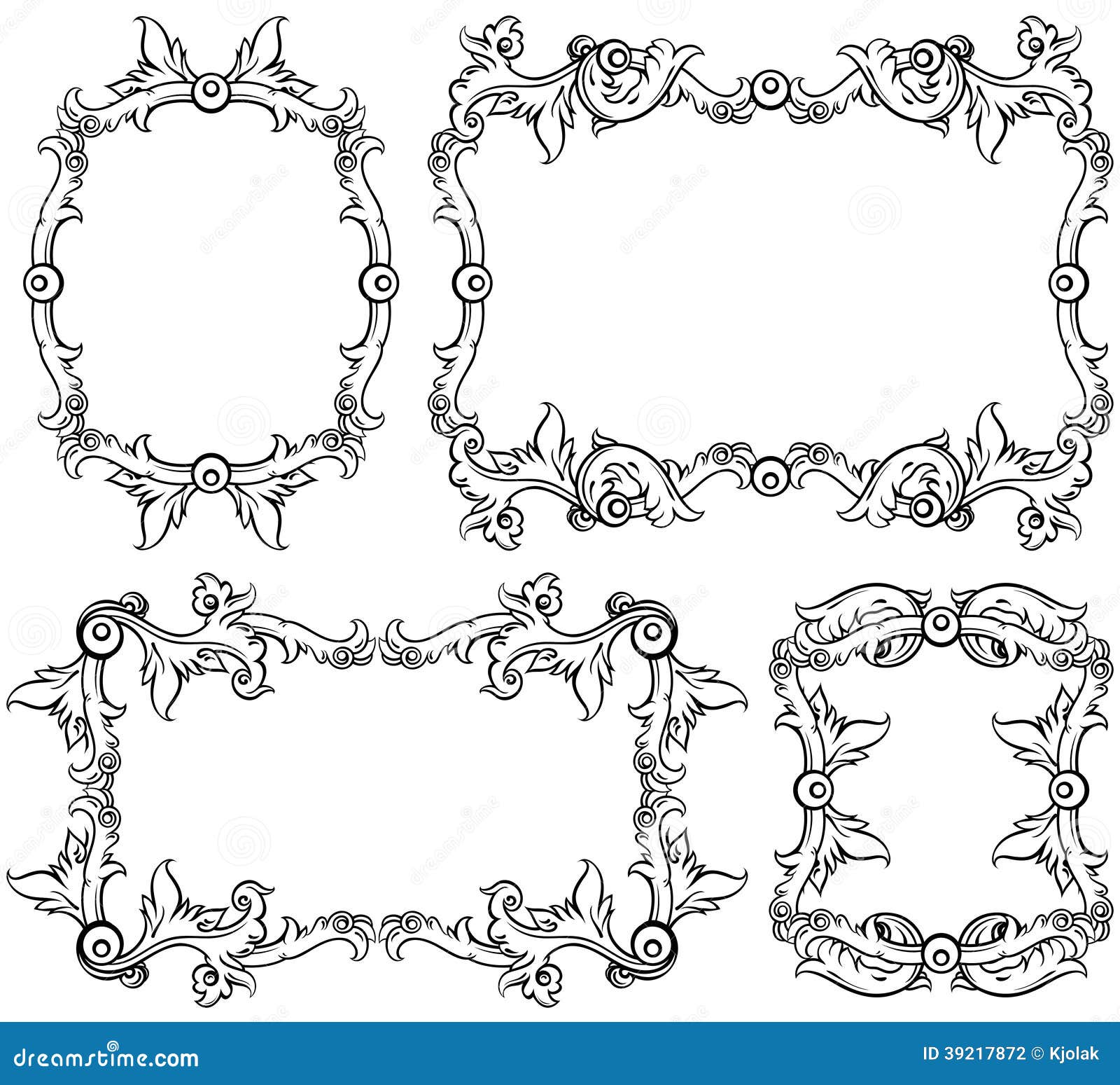 Set of ornamental frames stock vector. Illustration of shape - 39217872