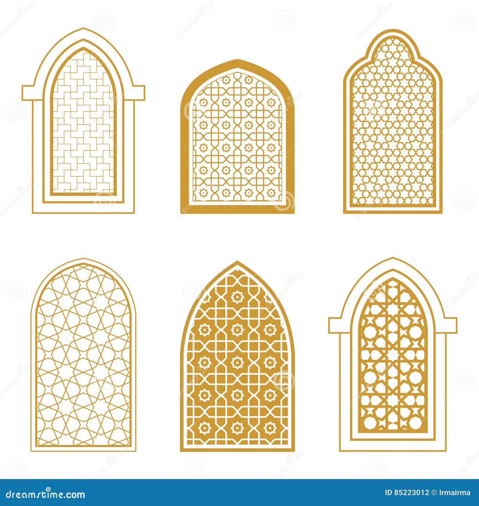 Islamic Window Shape With Mashrabiya Pattern. Arabic Door Frame ...