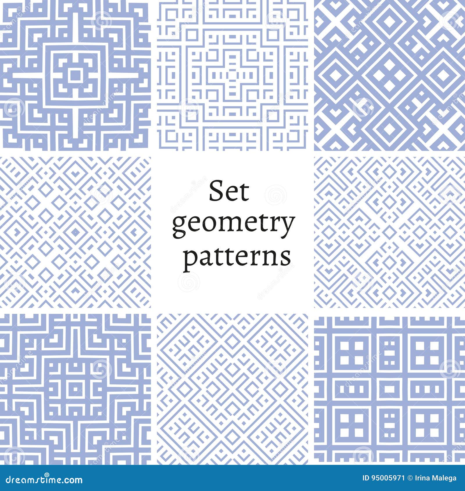 Set of Ornamental Patterns for Backgrounds and Textures Stock Vector ...
