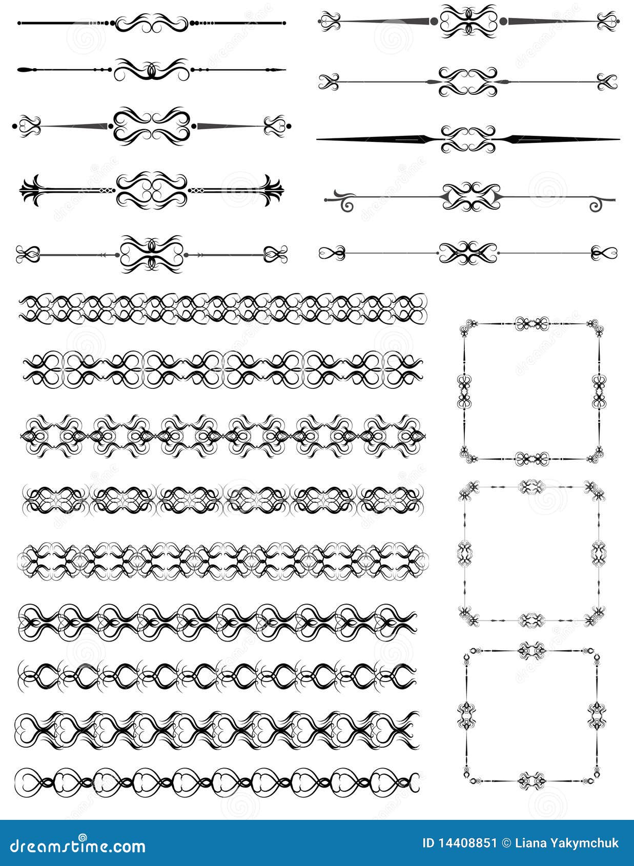 Set of ornamental rules stock vector. Illustration of stylish - 14408851