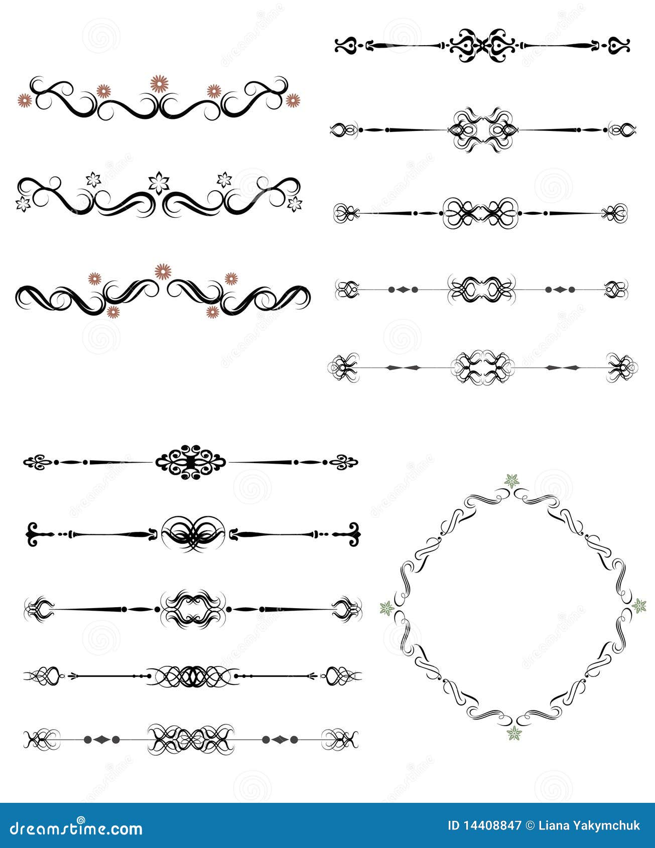 Set of Ornamental Rules and Frames Stock Vector - Illustration of line ...