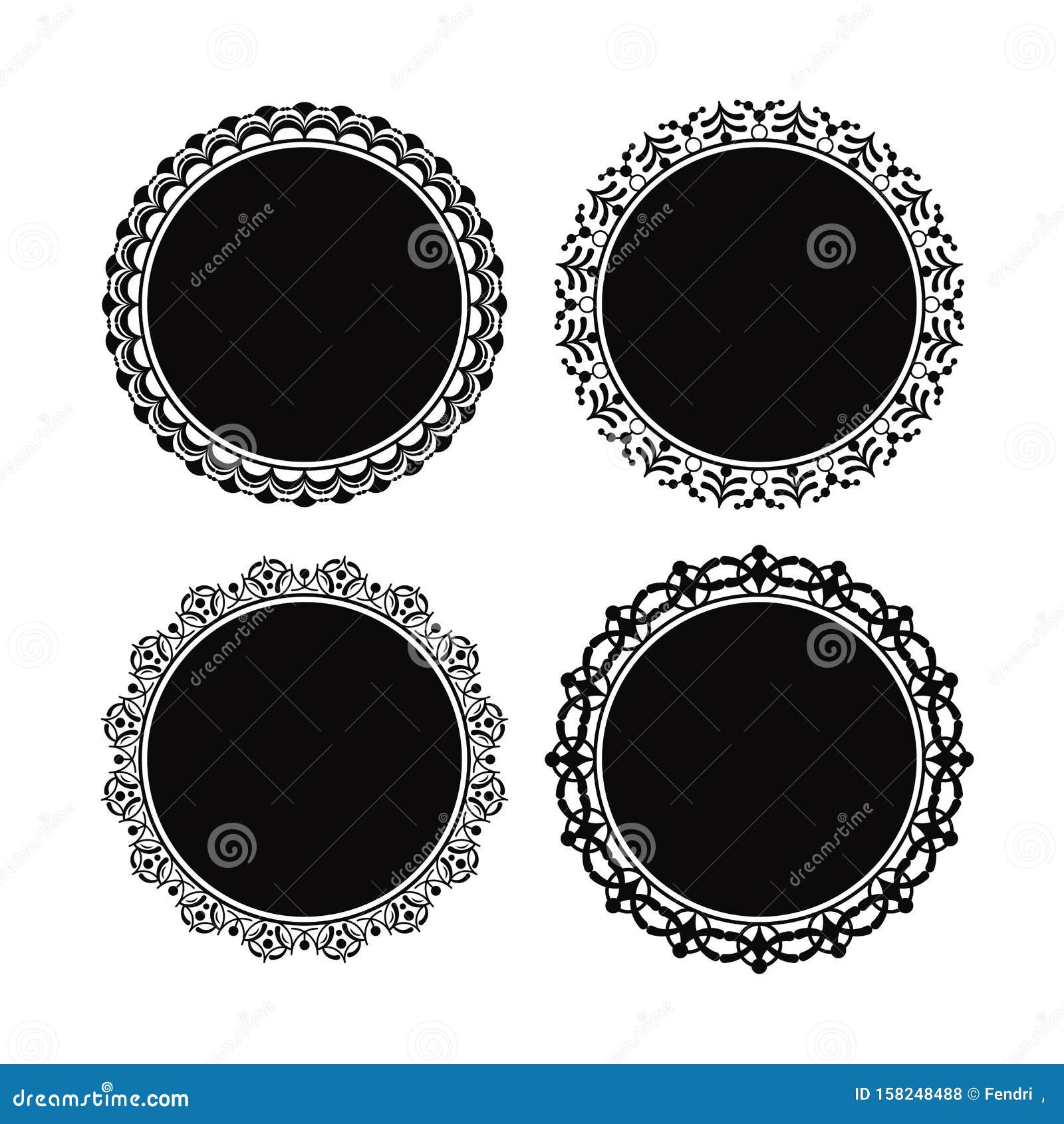 ORNATE CIRCLE FRAME VECTOR stock vector. Illustration of menu - 158248488