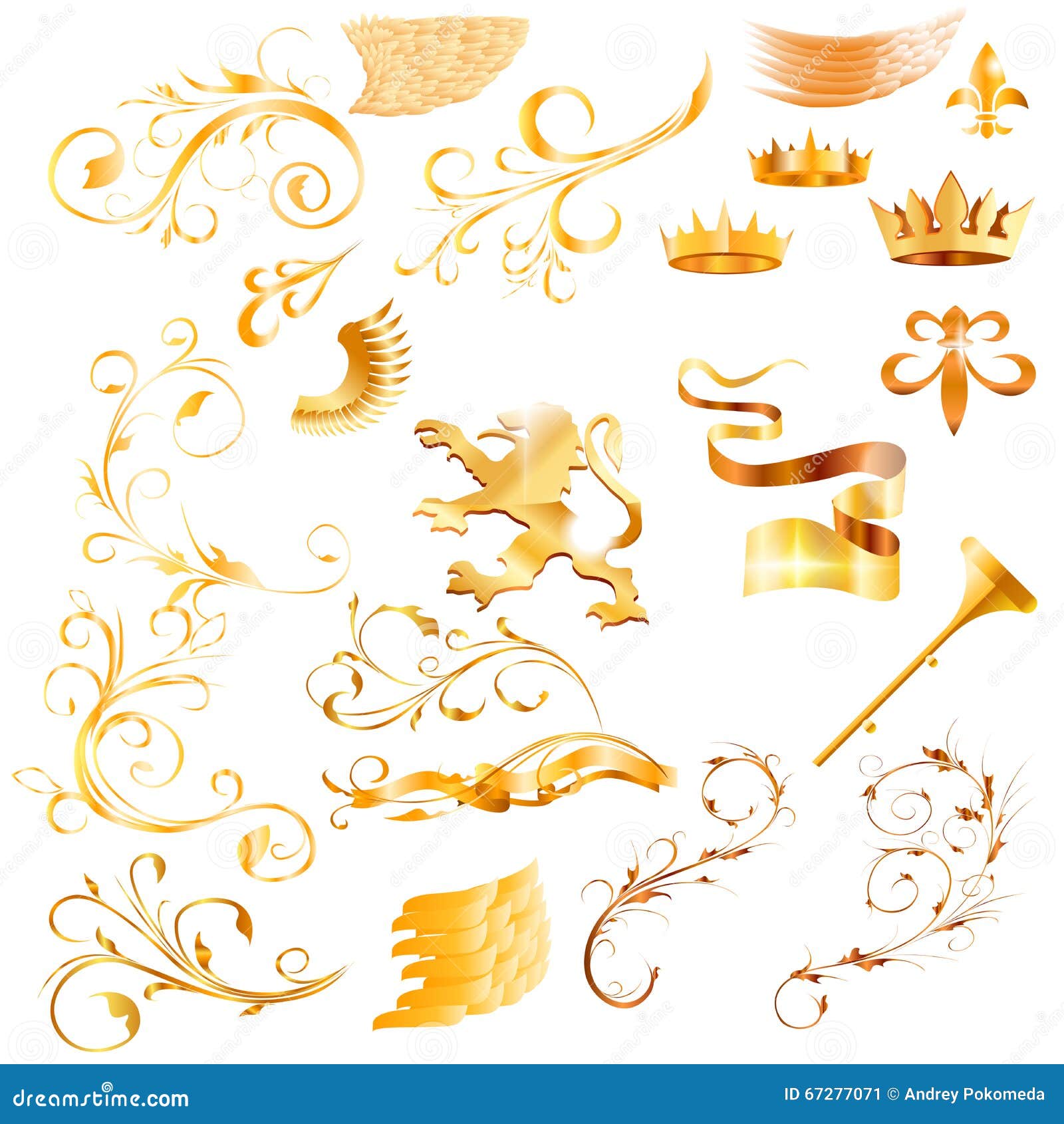Set of Ornate Design Elements. Stock Vector - Illustration of money ...