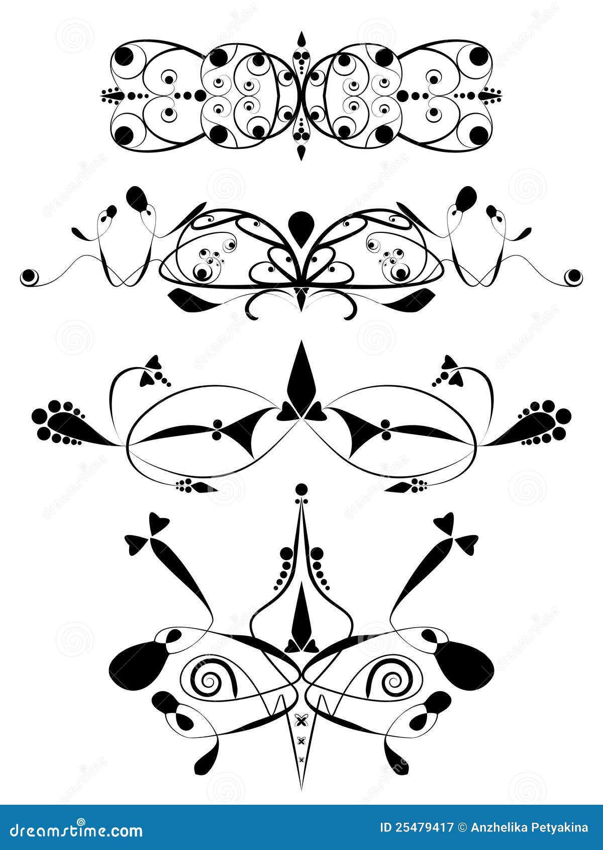 Set of ornate elements stock vector. Illustration of border - 25479417