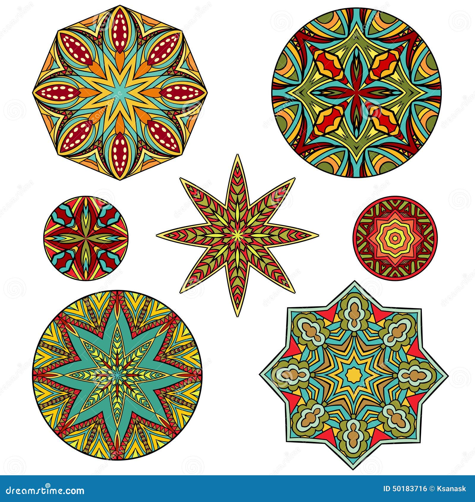 Set of Ornate Ethnic Forms stock vector. Illustration of arabic - 50183716