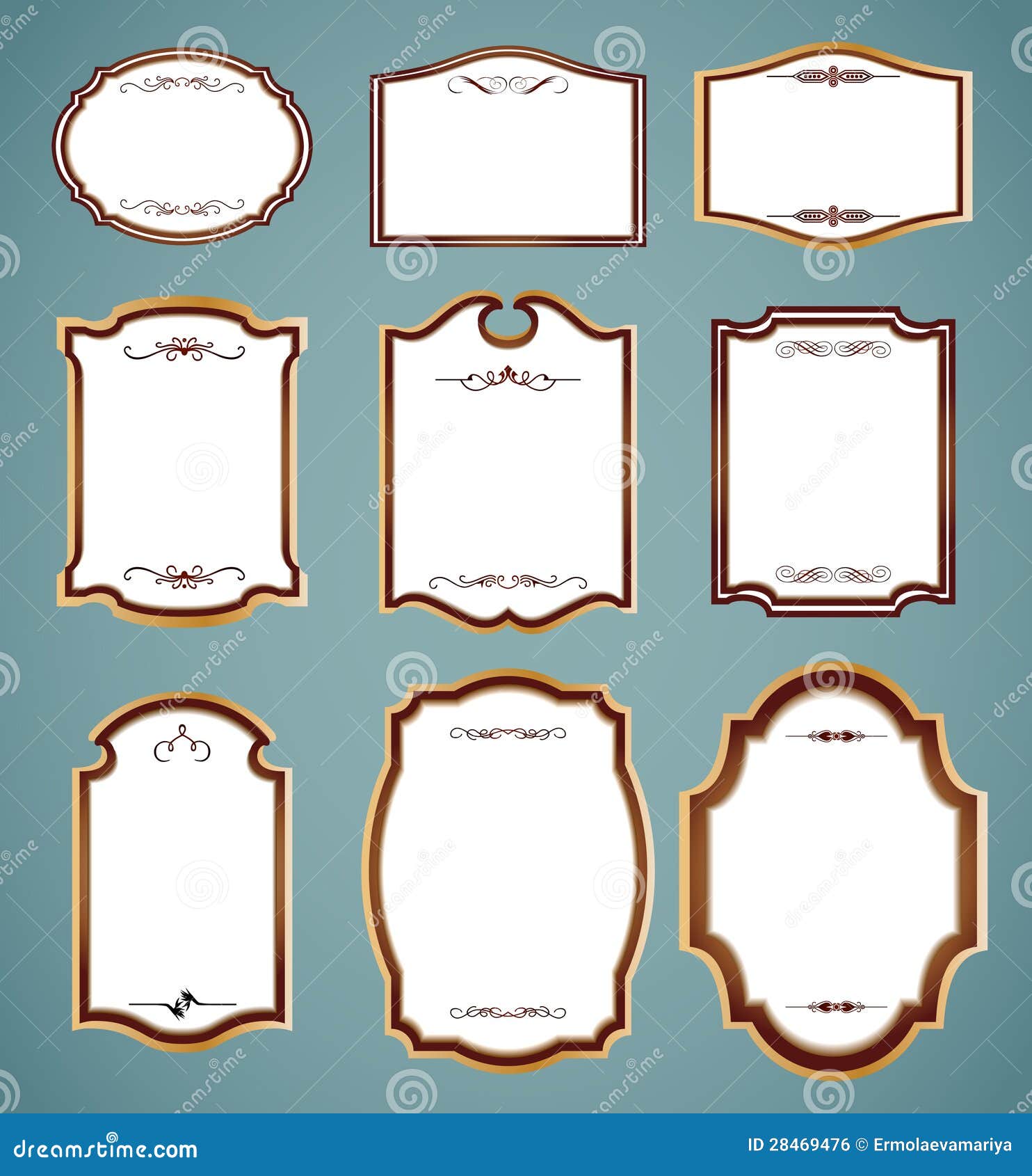 Set of Ornate Frames. Vector Illustration Stock Vector - Illustration ...