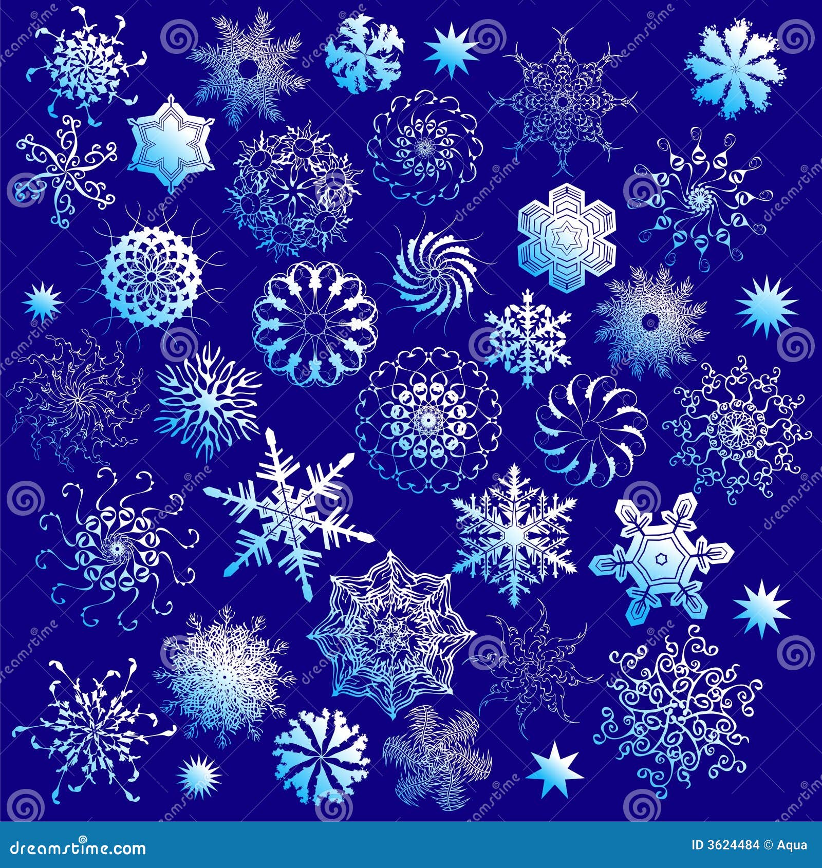 Set of ornate snowflakes stock vector. Illustration of decoration - 3624484