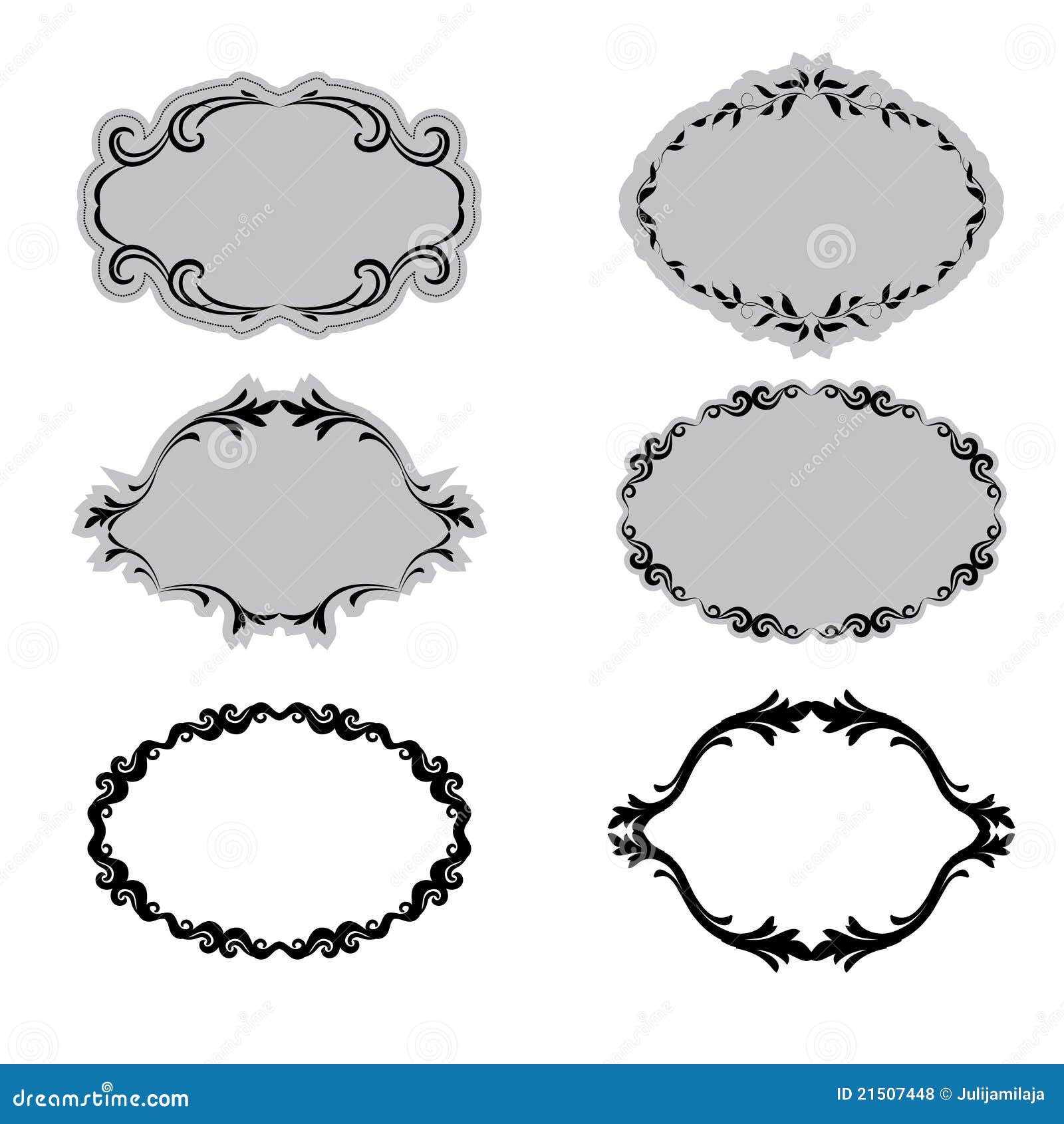 Set of Ornate Vector Frames Stock Vector - Illustration of complex ...