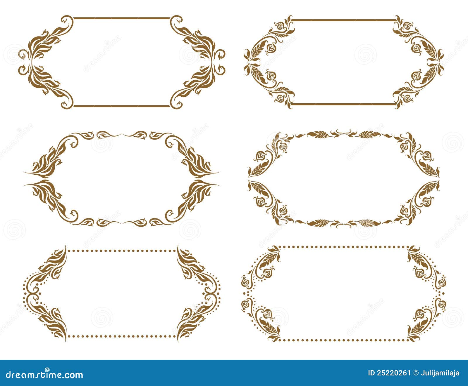 Set of Ornate Vector Frames Stock Vector - Illustration of gold, deco ...