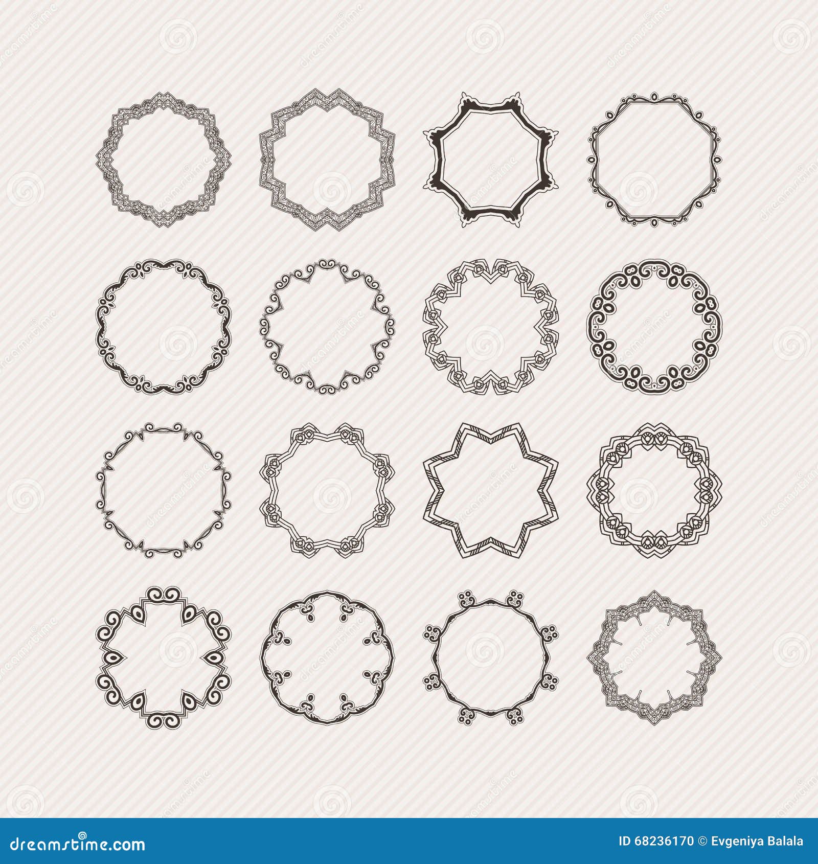 Gothic Mandala Round Circle Ornament. Floral Graphic Element. Lily ...