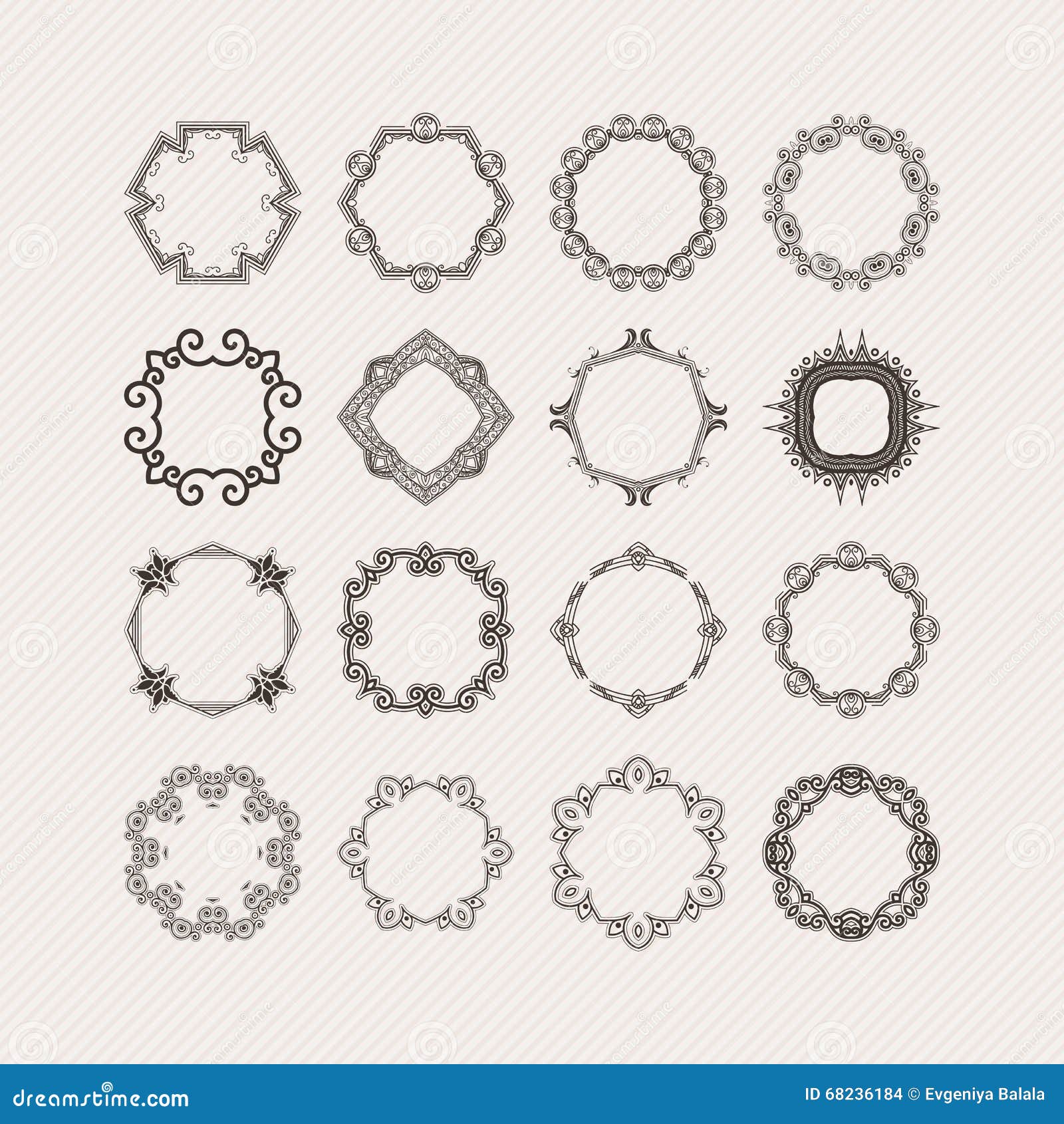 Set of Ornate Vector Mandala Borders and Frames. Gothic Lace Tattoos ...