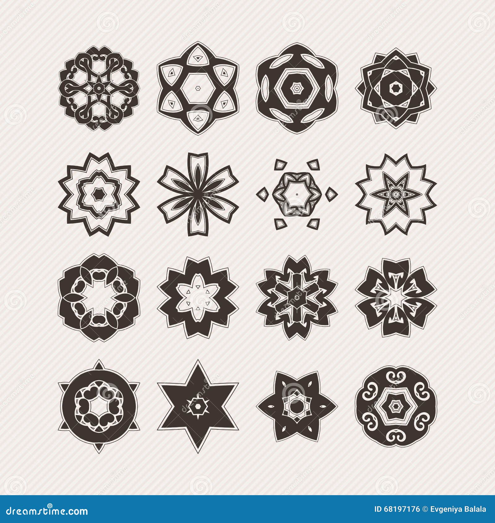 Set of Ornate Vector Mandala Symbols. Gothic Lace Tattoo. Celtic Weave ...