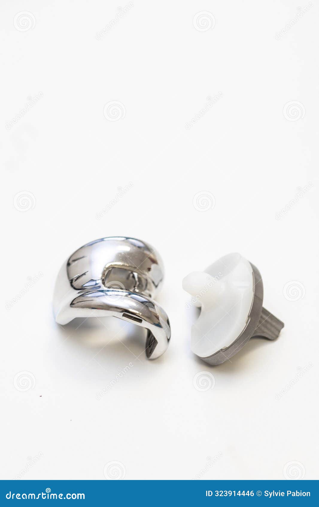 Set of Orthopedic Knee Replacement Implants on White Background Stock ...