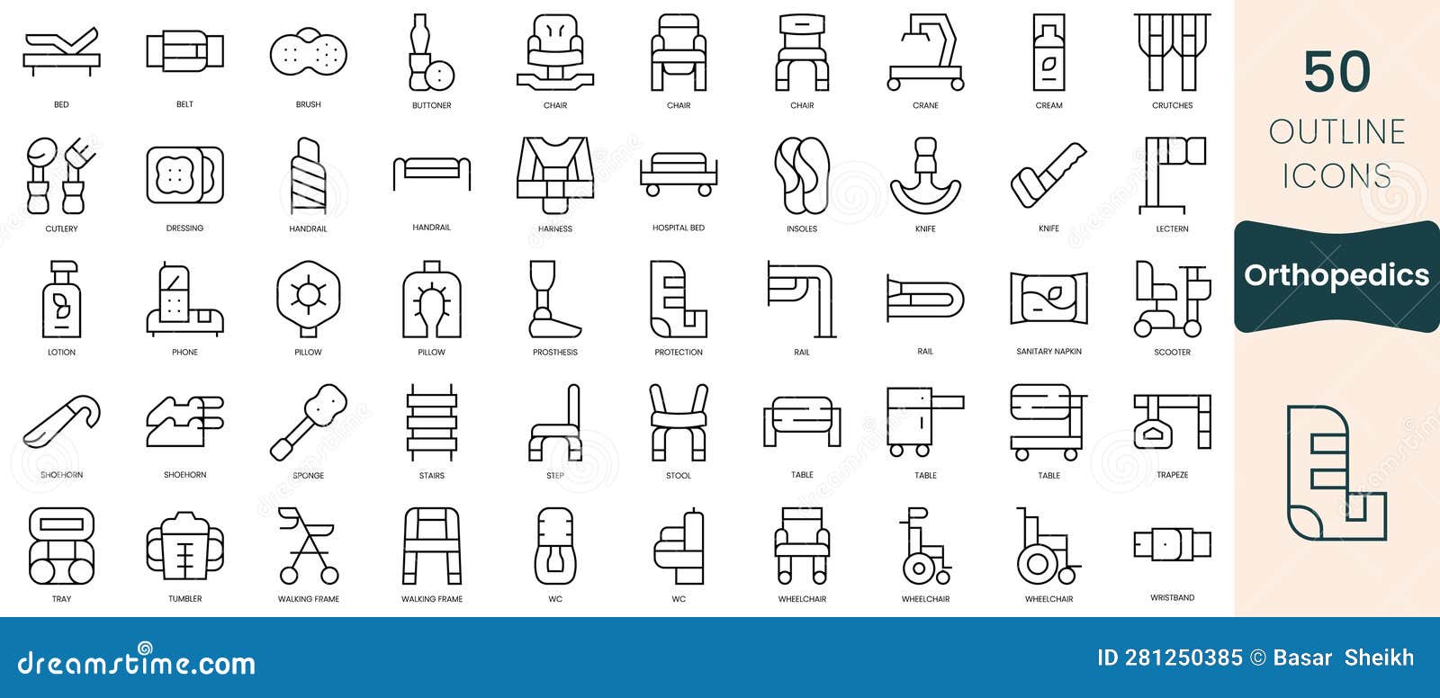Set of Orthopedics Icons. Thin Linear Style Icons Pack Stock Vector ... Set of Orthopedics Icons. Thin Linear Style Icons Pack Stock Vector ...