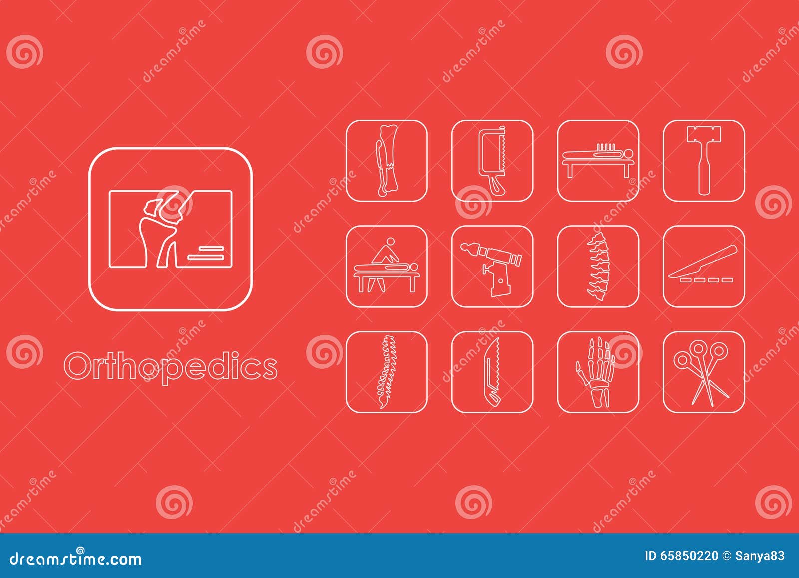 Set of Orthopedics Simple Icons Stock Vector - Illustration of ...