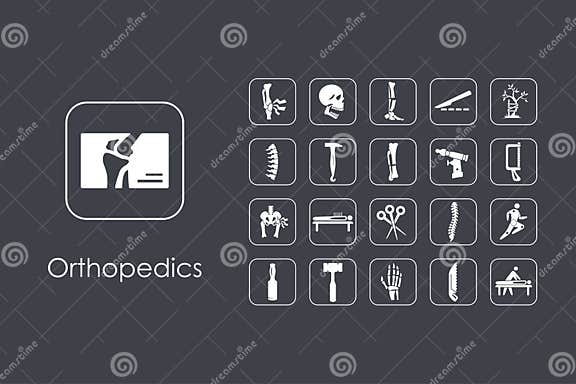 Set of Orthopedics Simple Icons Stock Vector - Illustration of color ...