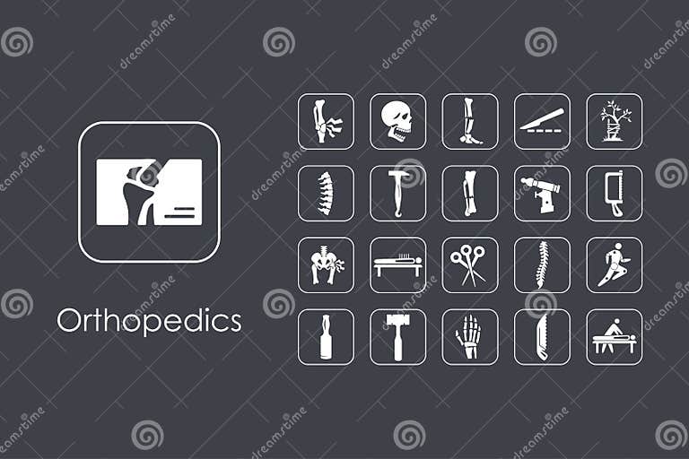 Set of Orthopedics Simple Icons Stock Vector - Illustration of color ...