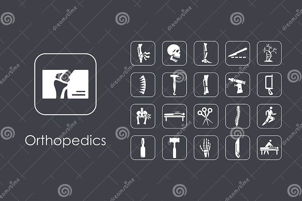Set of Orthopedics Simple Icons Stock Vector - Illustration of color ...