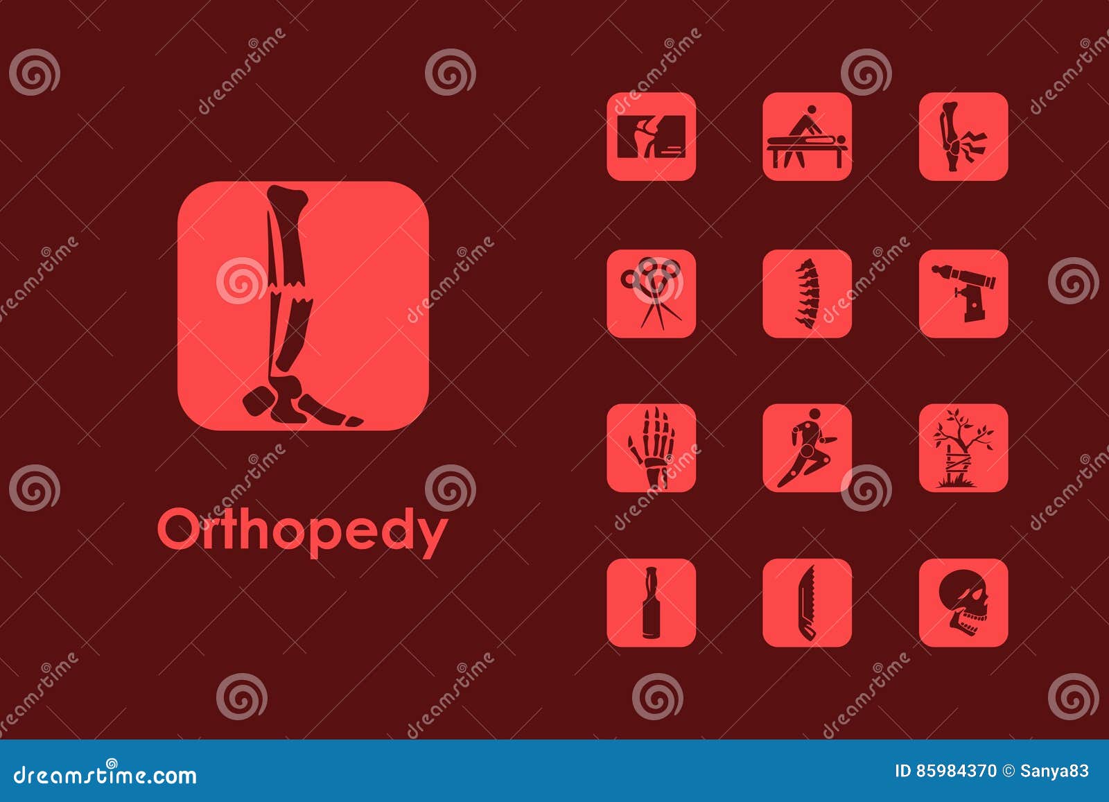 Set of Orthopedics Simple Icons Stock Vector - Illustration of graphic ...