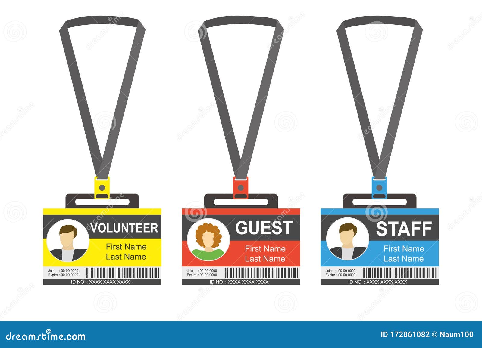Guest Id Card Set Vector Design Illustration | CartoonDealer.com #79588145