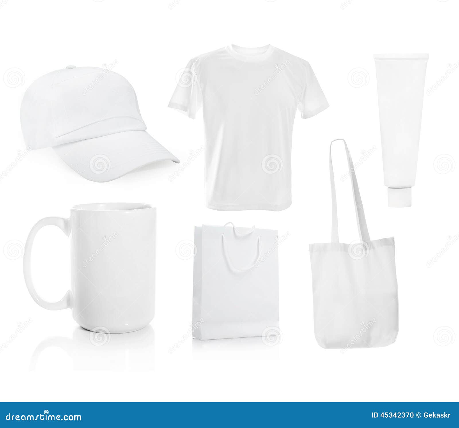 Set ot White blank objects stock photo. Image of background - 45342370