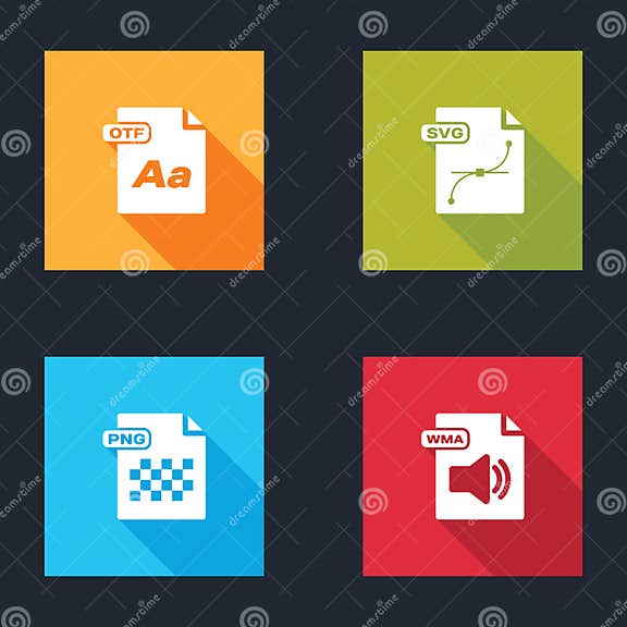 Set OTF File Document, SVG, PNG and WMA Icon. Vector Stock Vector ... Set OTF File Document, SVG, PNG and WMA Icon. Vector Stock Vector ...