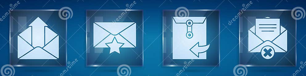 Set Outgoing Mail, Envelope with Star, Envelope and Delete Envelope ...