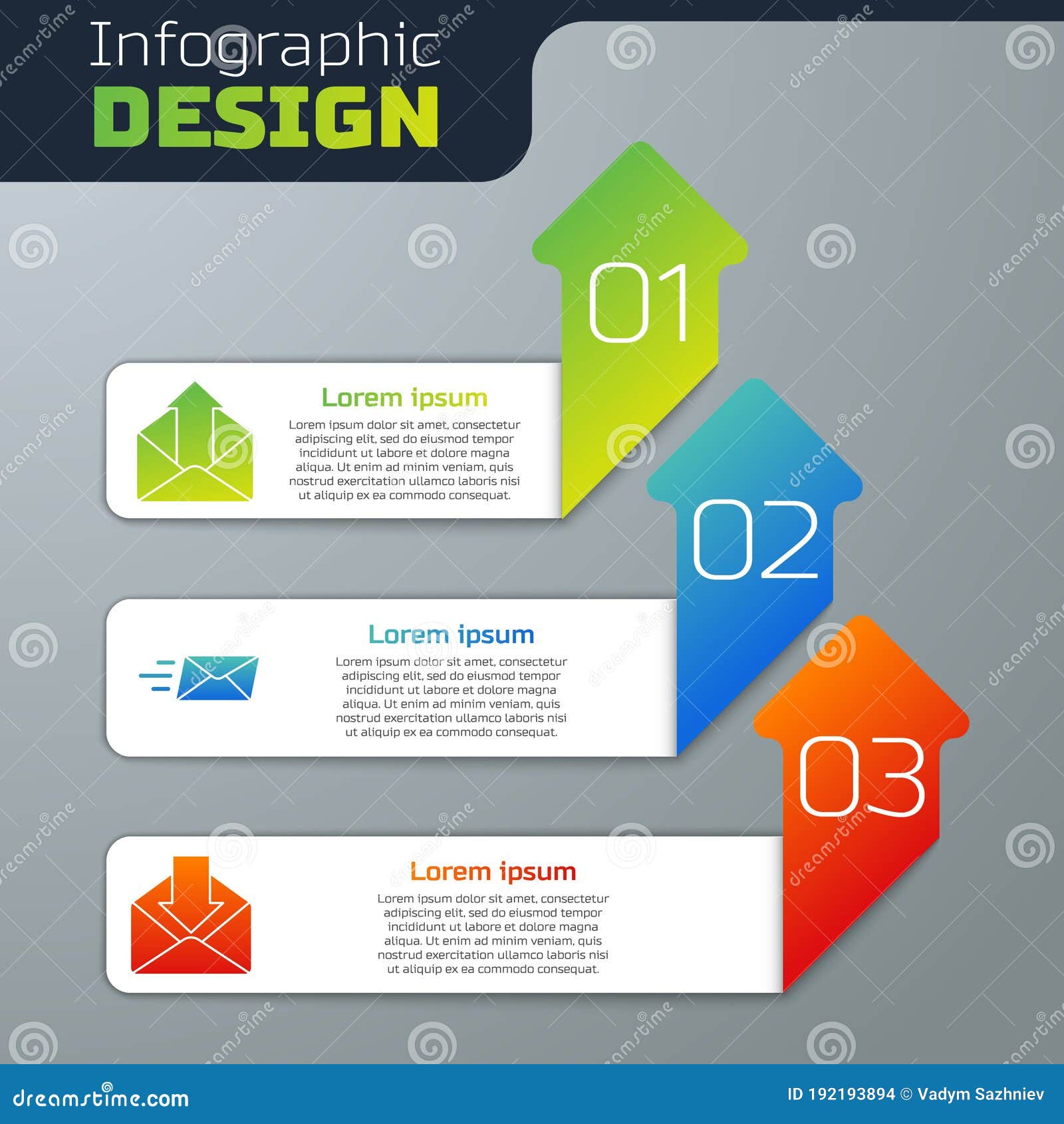 Set Outgoing Mail, Express Envelope and Envelope. Business Infographic ...