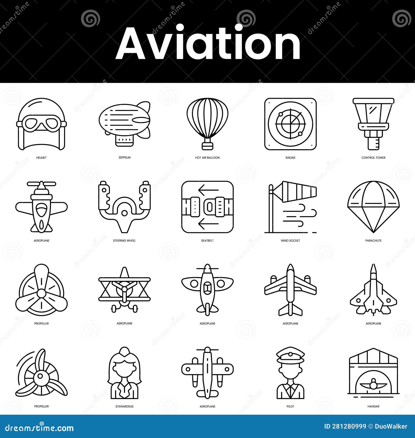 Minimalist Aviation Icon Stock Illustration | CartoonDealer.com #229063771
