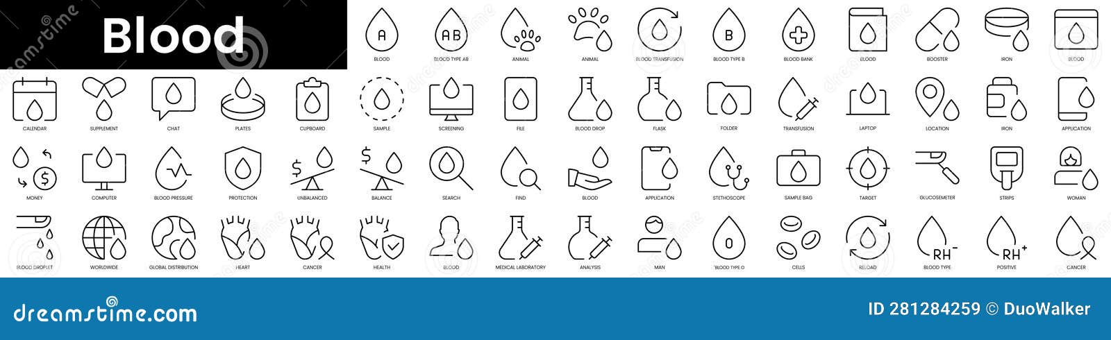 Outline Blood Vessel Vector Icon. Isolated Black Simple Line Element ...