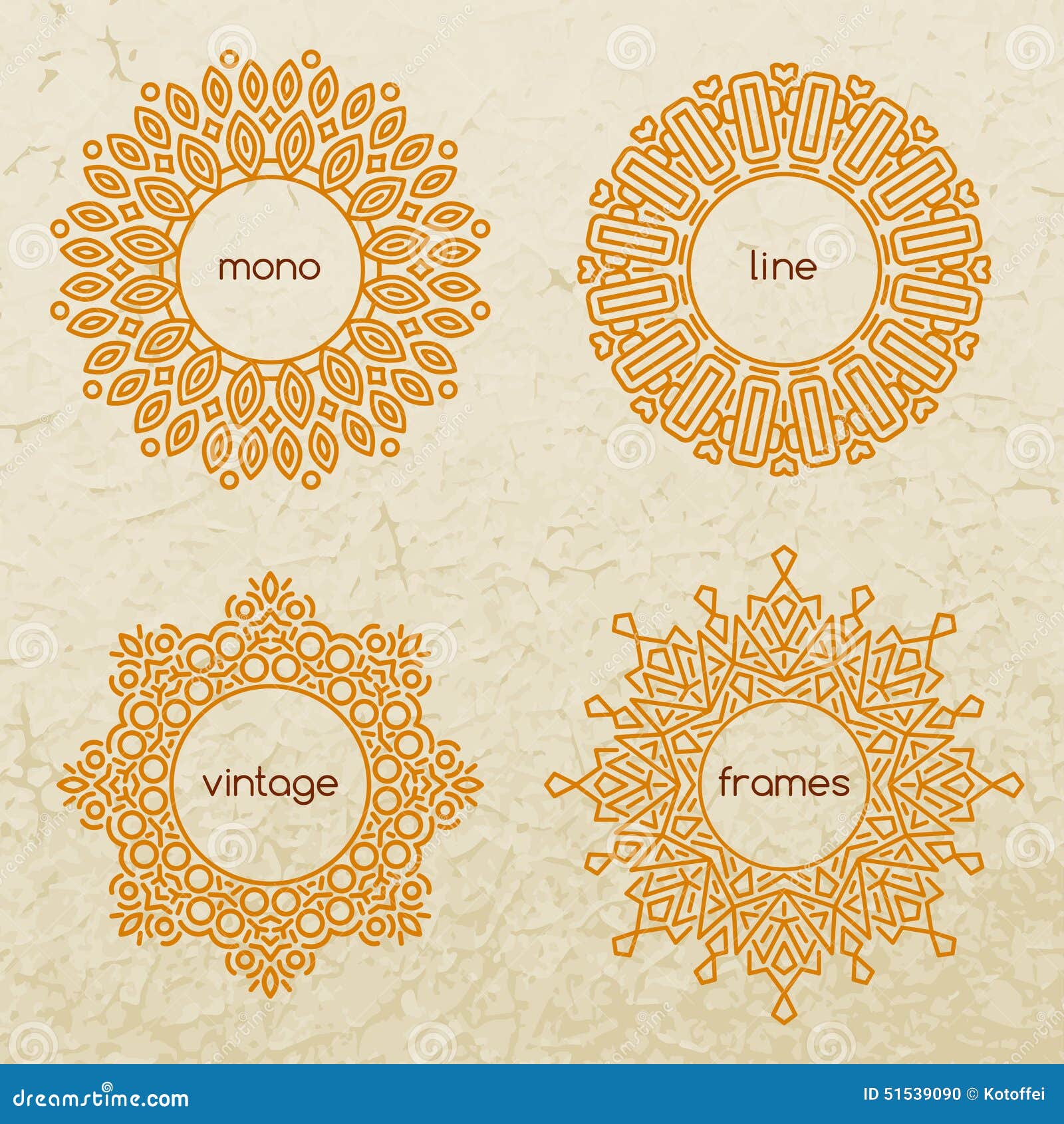Set of Outline Design Elements in Minimal Style Stock Vector ...