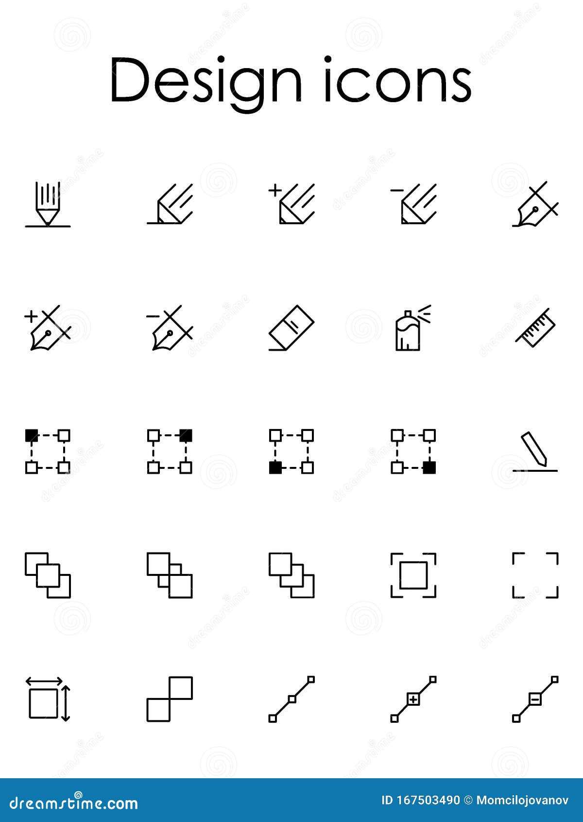 Set of Outline Design Icons Stock Vector - Illustration of outline ...