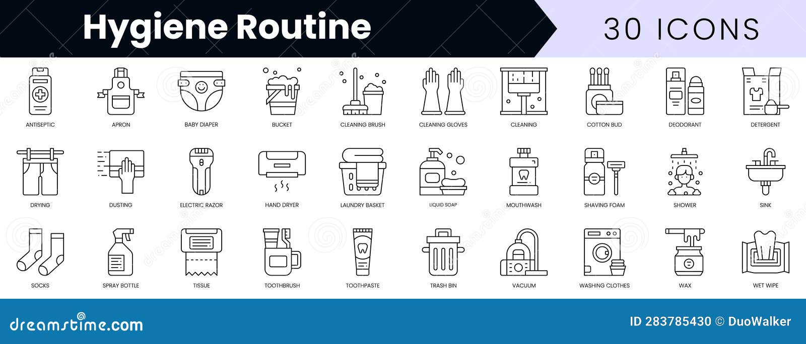 Daily Routine Icons Set Cartoon . Daily Life Royalty-Free Stock Photo ...