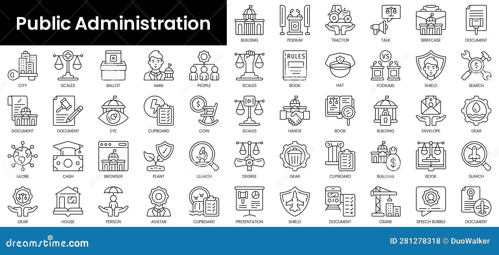 Public Administration Icons Vector Illustration | CartoonDealer.com ...