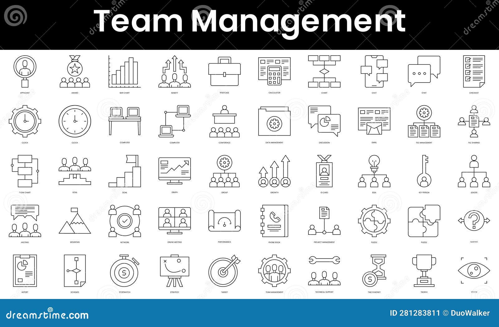 Outline Team Work, Like App And Checked Calculation Line Icons. For Web ...