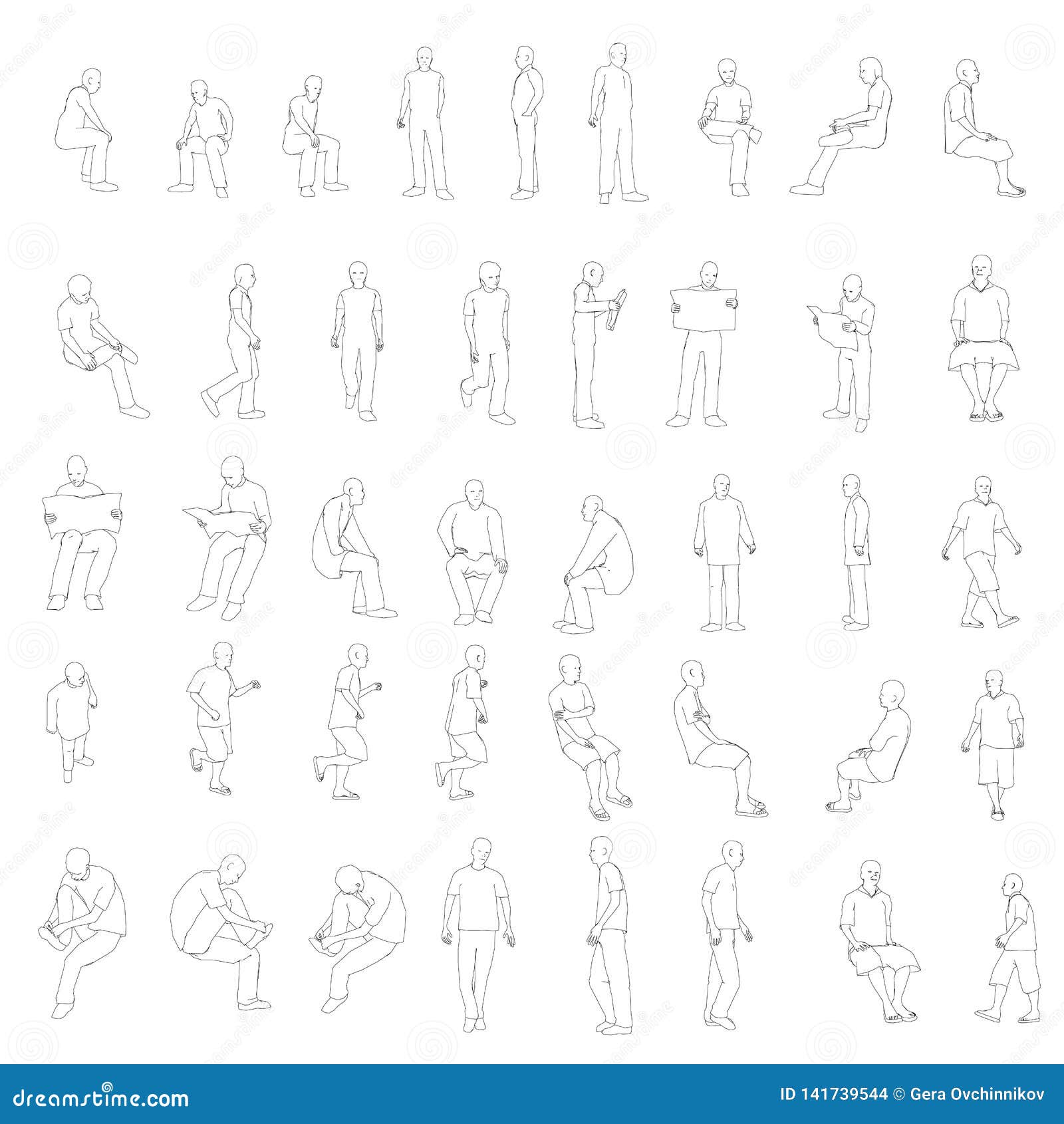 Set with Outlines of People in Different Positions. the Outlines of ... Set with Outlines of People in Different Positions. the Outlines of ...